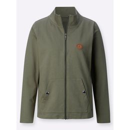 WITT Damen Shirtjacke mit K&auml;nguru-Taschen, khaki, Gr&ouml;&szlig;e 40
