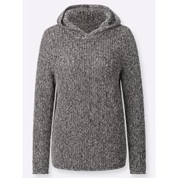 WITT Damen Kapuzenpullover in Ripp-Optik, graphit, Gr&ouml;&szlig;e 38