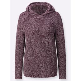 WITT Damen Kapuzenpullover in Ripp-Optik, burgund, Gr&ouml;&szlig;e 46