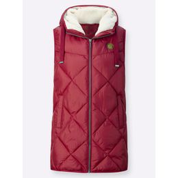 WITT Damen Kapuzenweste mit Fleece-Futter, dunkelrot, Gr&ouml;&szlig;e 46