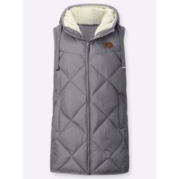 WITT Damen Kapuzenweste mit Fleece-Futter, grau, Gr&ouml;&szlig;e 44