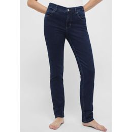 5-Pocket-Jeans Angels "CICI", Damen, Gr. 42, Länge 32, blau (schwarz indigo), Denim/Jeans, Obermaterial: 92% Baumwolle, 8% Elasthan, slim fit, Jeans, aus sportivem Denim