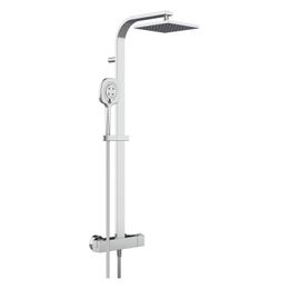 Sturotec Eco-Line 6 l/min Duschsystem eckig mit Thermostatarmatur und Kopfbrause 20 cm