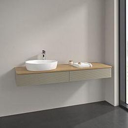 Villeroy & Boch Villeroy und Boch Antao Waschtisch-Unterschrank K15151HK 160x19x50cm, Hahnlochbohrung, Waschbeckenplattenfarbe honey oak, stone grey matt lacquer