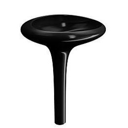 Vitra Istanbul Waschtisch 4251B470-0016 schwarz VC, 60,5x62cm, integrierte Standsäule