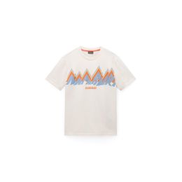 Napapijri T-Shirt 'S-Fiemme' Herren Gr&ouml;&szlig;e XXL creme / hellblau / greige / orange