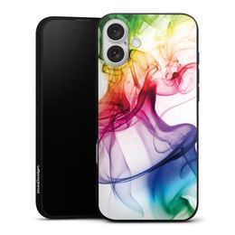 DeinDesign iPhone 16 Plus Handy Premium Silikon Hülle Handyhülle schwarz Case Rainbow Water Colour Silikon Premium Case