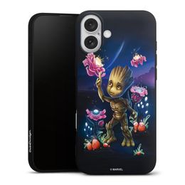 DeinDesign iPhone 16 Plus Handy Premium Silikon H&uuml;lle Handyh&uuml;lle schwarz Case Baby Groot Marvel Guardians Of The Galaxy Silikon Premium Case
