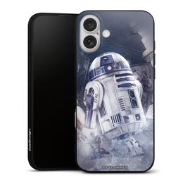 DeinDesign iPhone 16 Plus Handy Premium Silikon H&uuml;lle Handyh&uuml;lle schwarz Case Star Wars Merchandise Robot Silikon Premium Case
