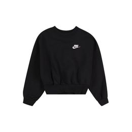 Nike Sportswear Sweatshirt 'Club Flc' M&auml;dchen Gr&ouml;&szlig;e 128/138 schwarz / wei&szlig;