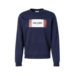 Jack & Jones Jack & Jones Sweatshirt 'JJHAYATO' Herren Gr&ouml;&szlig;e S navy / braun / wei&szlig;