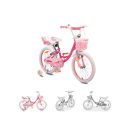 Byox Kinderfahrrad 20 Zoll Fashion Girl, St&uuml;tzr&auml;der, Korb am Lenker, Puppensitz pink
