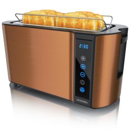 arendo Toaster, Edelstahl, mit Br&ouml;tchenaufsatz, Display & Touch, w&auml;rmeisoliert, verschiedene Schlitze