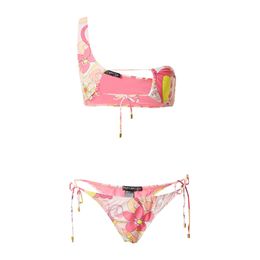 Nasty Gal Bikini Damen Gr&ouml;&szlig;e XS gelb / rosa / altrosa / wei&szlig;