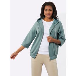 WITT Damen Shirtjacke mit Kapuze, jade, Gr&ouml;&szlig;e 38