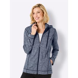 Catamaran Sports Damen Shirtjacke mit weitenregulierbarer Kapuze, dunkelblau-meliert, Gr&ouml;&szlig;e 36/38