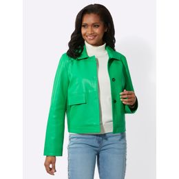 WITT Damen Lederimitatjacke in kurzer, gerader Form, grasgr&uuml;n, Gr&ouml;&szlig;e 48