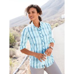 Catamaran Sports Damen Blusenshirt mit Krempel&auml;rmeln., mint-kariert, Gr&ouml;&szlig;e 52