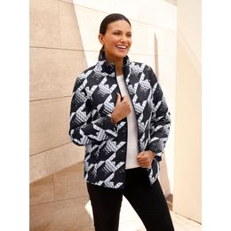 WITT Damen Steppjacke mit Hahnentritt-Muster, schwarz-ecru-bedruckt, Gr&ouml;&szlig;e 42
