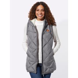 WITT Damen Kapuzenweste mit Fleece-Futter, grau, Gr&ouml;&szlig;e 54