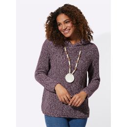 WITT Damen Kapuzenpullover in Ripp-Optik, burgund, Gr&ouml;&szlig;e 42