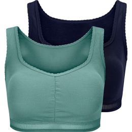 w&auml;schepur w&auml;schepur Damen Bustier, marine + salbei, Gr&ouml;&szlig;e 40/42