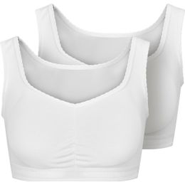w&auml;schepur w&auml;schepur Damen Bustier, 2x wei&szlig;, Gr&ouml;&szlig;e 40/42