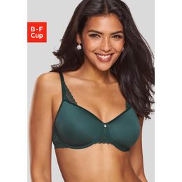 Minimizer-BH Lascana, Damen, Gr. 70, Cup B, grün (tannengrün), Microtouch, Obermaterial: 87% Polyamid, 13% Elasthan, BHs, mit Spacer-Schalen und Bügel, Basic Dessous