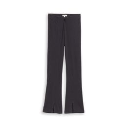 Tom Tailor M&auml;dchen Flared Leggings mit Schlitz-Detail, grau, Uni, Gr. 140