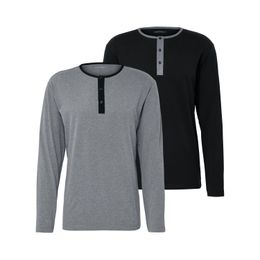 Tchibo - 2 Pyjama-Shirts - Herren - Gr. M - schwarz