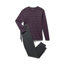 Tchibo - Pyjama - Herren - Gr. L - bordeaux/gestreift
