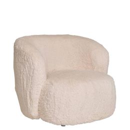 Pharao24.de Polstersessel Wohnzimmersessel in Offwhite aus Webplüsch