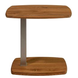 Pharao24.de Anstelltisch aus Wildeiche Massivholz und Metall 60x40 cm