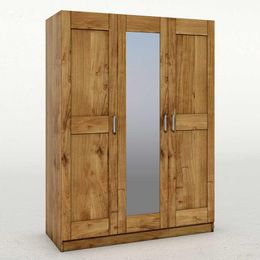 Pharao24.de Spiegeltür Kleiderschrank in Wildeichefarben 205 cm hoch