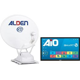 Alden Onelight@ 60 HD EVO vollautomatische Satellitenanlage Ultrawhite inkl. LTE Antenne und A.I.O. Smart TV mit integrierter Antennensteuerung 22 