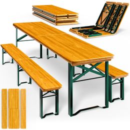 Casaria Bierzeltgarnitur 3-tlg 220x50x75cm klappbar
