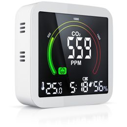 Brandson CO2 Messger&auml;t f&uuml;r Raumluft, Luftqualit&auml;tssensor, Alarmfunktion, pr&auml;zise CO2-Messung, f&uuml;r Innenr&auml;ume