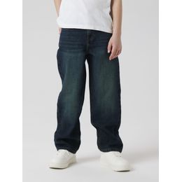 Straight-Jeans name it "NKMRYAN – Jeans mit geradem Bein, strapazierfähig", Jungen, Gr. 122, N-Gr, blau (vintage dunkelblau denim), Denim/Jeans, Obermaterial: 100% Baumwolle, unifarben, straight fit lang, Jeans, unifarben, casual, straight fit, Denim/Jeans