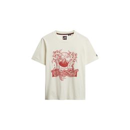 Superdry T-Shirt 'Tokyo Narrative' Damen Größe S rot / wollweiß