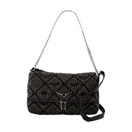 Zadig & Voltaire Zadig & Voltaire Hobo Bags - Rocky Ii Shoulder Bag - Cotton - Dark Grey - Gr. unisize - in Schwarz - f&uuml;r Damen