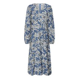 Kaffe Kleid 'Dahlia' Damen Gr&ouml;&szlig;e 34 taubenblau / schwarz / wei&szlig; Winterkleid