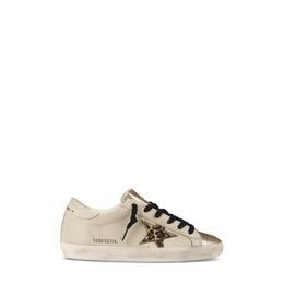 Golden Goose Deluxe Brand Golden Goose Low-Top Sneaker - Leather Sneakers With Glitter Toe And Leopard Star - Gr. 41 (EU) - in Beige - für Damen
