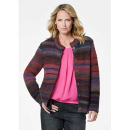 GOLDNER Multicolor Woll-Jacke mit Stehkragen in marine / rot / gemustert | Gr.: 52