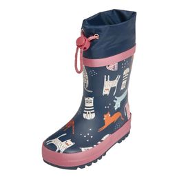 Playshoes Gummistiefel 'Katzen' M&auml;dchen Gr&ouml;&szlig;e 21 marine / orange / eosin / offwhite