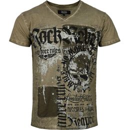 Rock Rebel by EMP Skulls & Details T-Shirt oliv in XXL Q325-000737