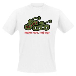 Spr&uuml;che Make Love Not War T-Shirt wei&szlig; in XL T3447 - B&C E150 (TU01T) - mc