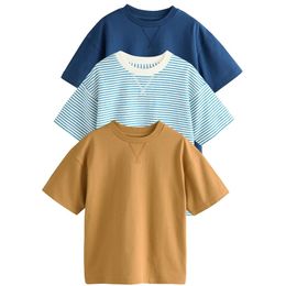 next T-Shirt Jungen Gr&ouml;&szlig;e 170 navy / hellblau / senf / wei&szlig;
