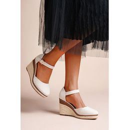 Foreverfolie Keilsandaletten in Grau/ Beige - 72% | Größe 37 | Damen-sandalen