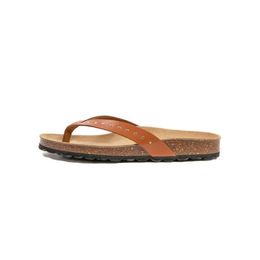billowy Leder-Zehentrenner in Hellbraun - 58% | Gr&ouml;&szlig;e 39 | Damen-sandalen