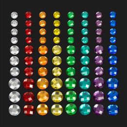 Bilderwelten Zubeh&ouml;r 80 x Strasssteine Set - Regenbogen Schmucksteine selbstklebend